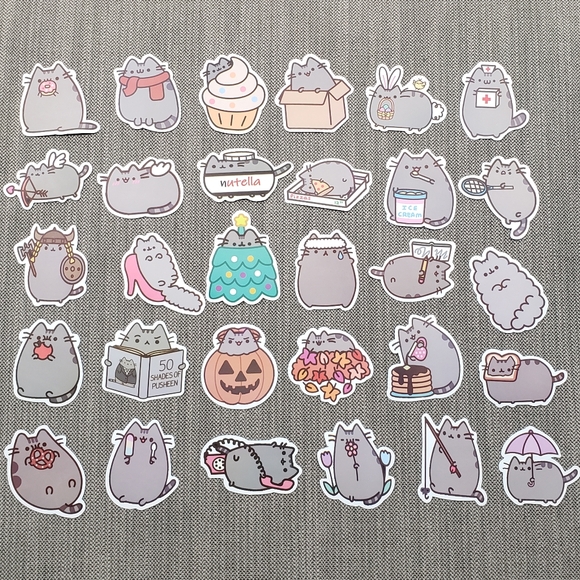 Pusheen | Office | Nwot Pusheen Large Sticker Set | Poshmark